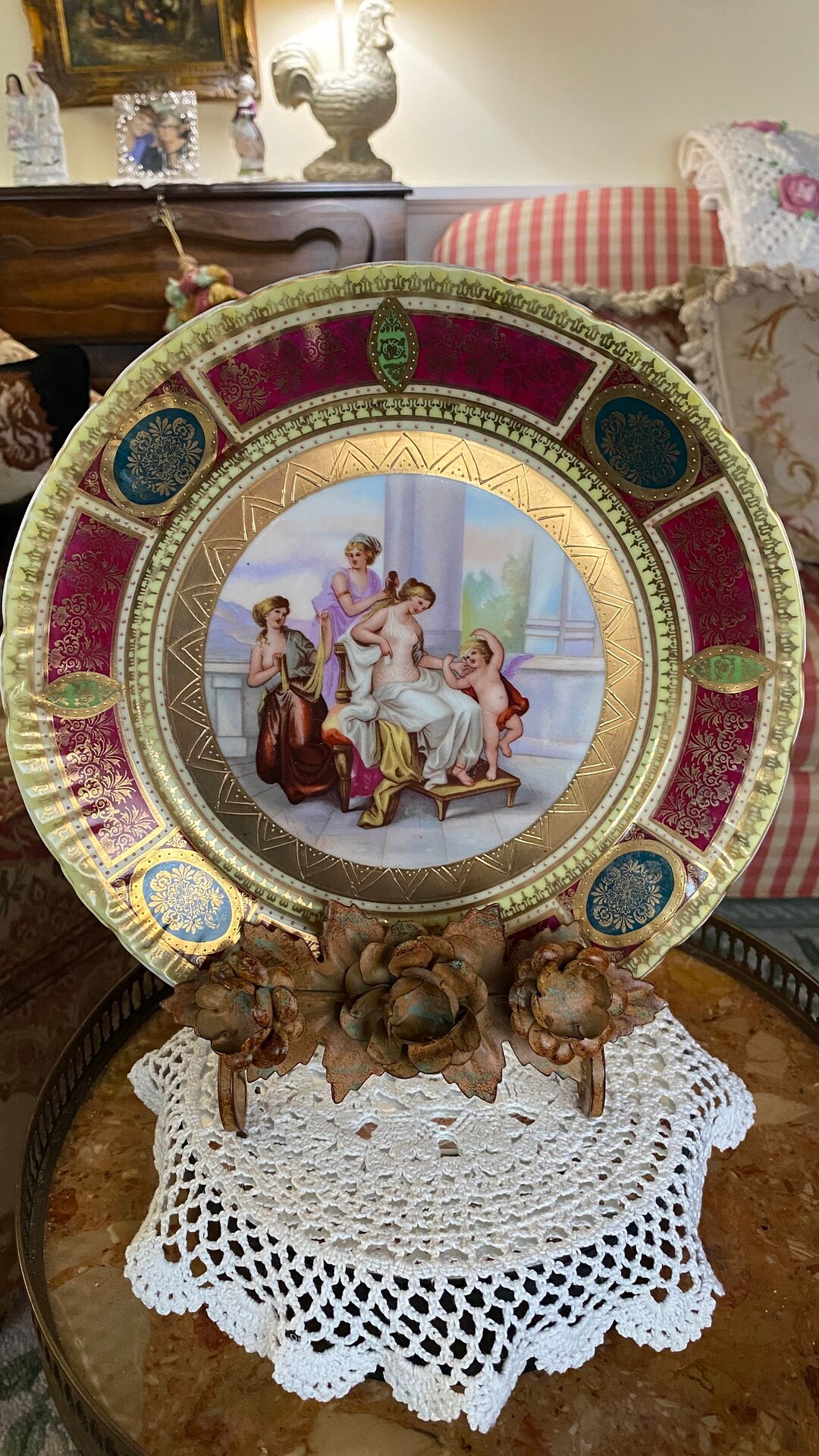 European Austria Porcelain Royal Vienna Dressing Plate - Etsy