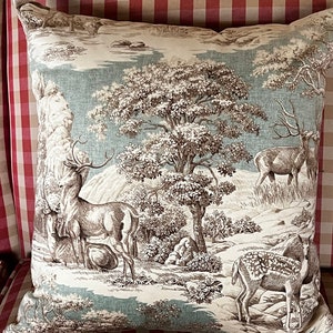 Woodland Toile Deer Feather Down Pillow - Etsy