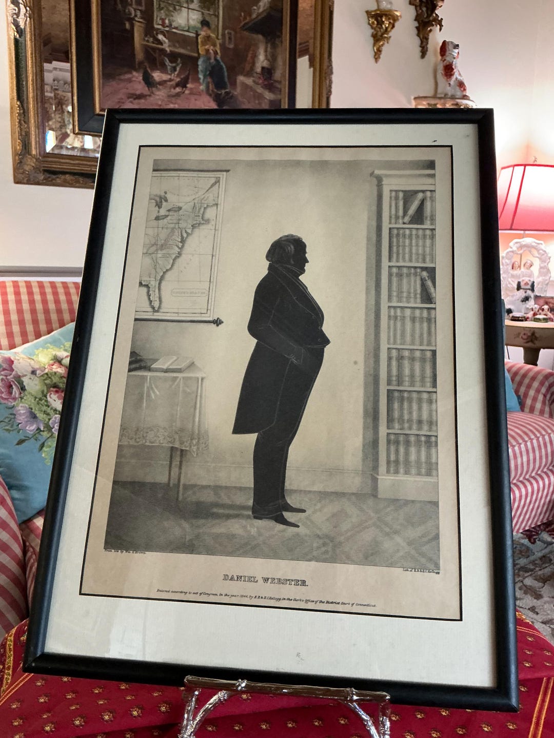 Lithograph Print Silhouette of Daniel Webster by William H Brown Frame ...