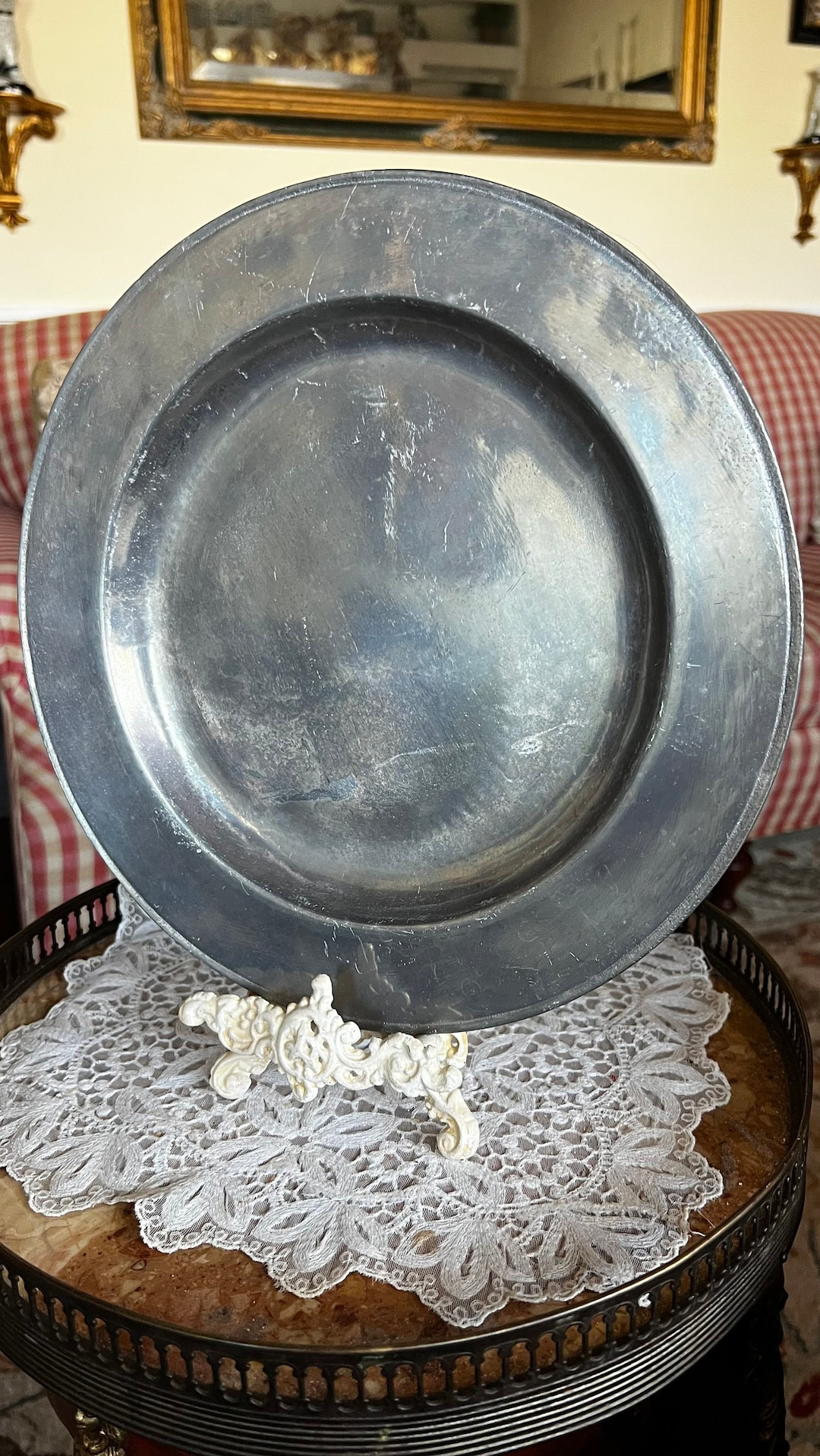 French Country Provence Rustic Distress Wilton Pewter Plate - Etsy