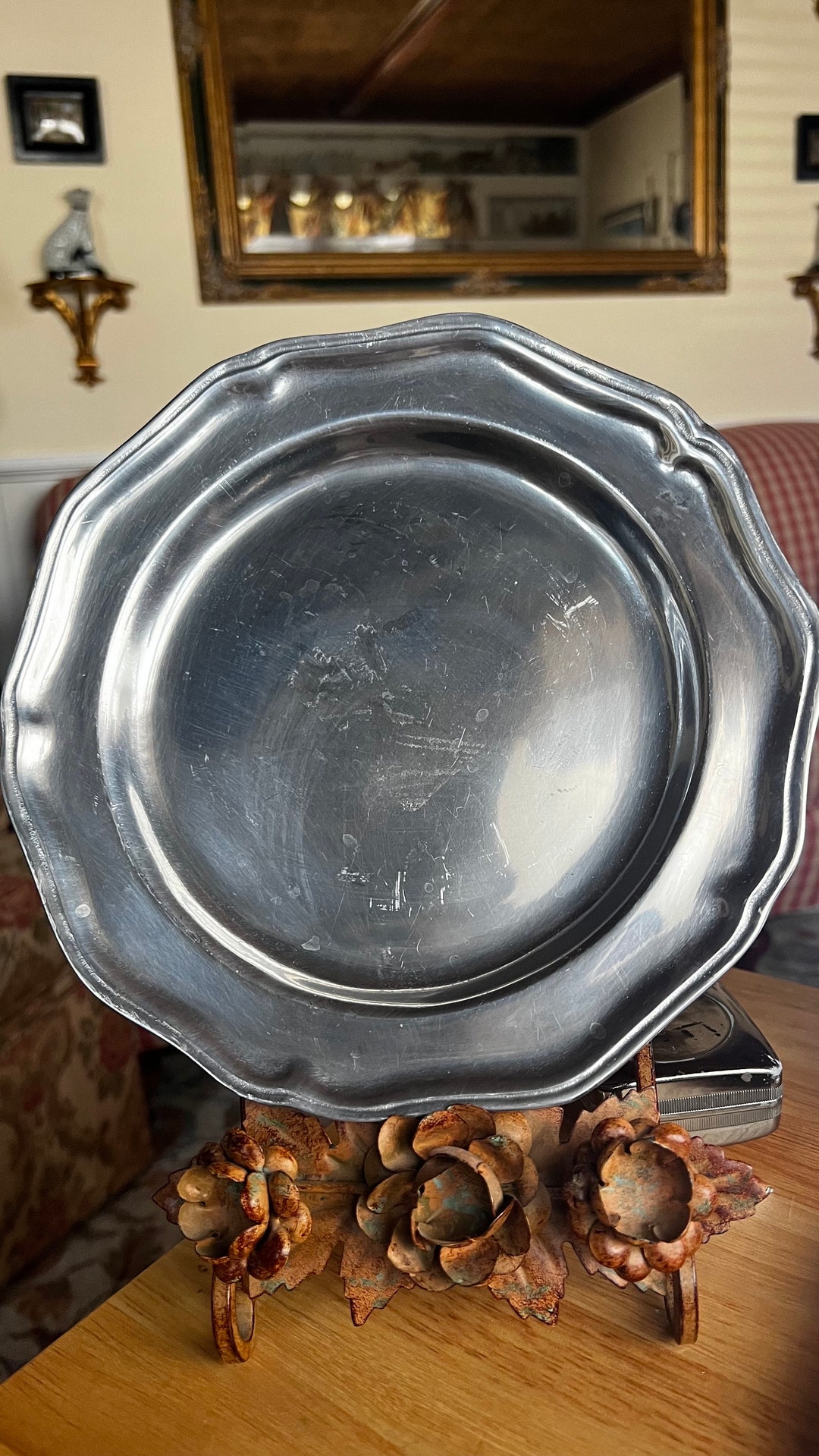 French Country Provence Scalloped Wilton Pewter Silver Plate - Etsy