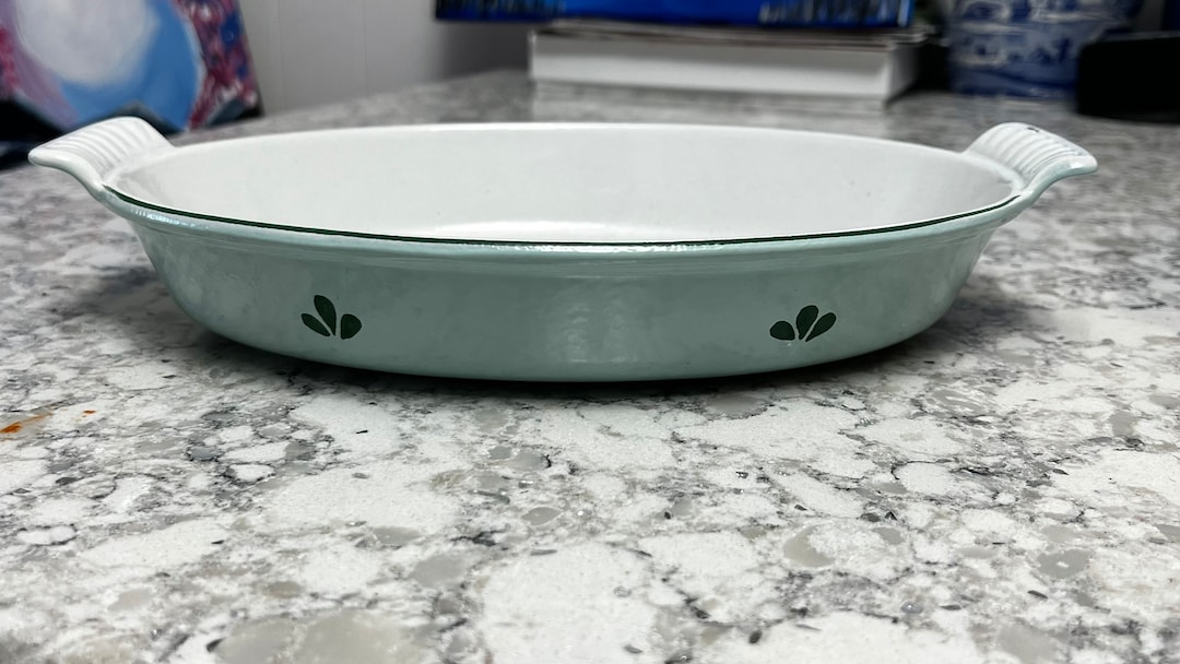 Dru Holland Delft Blue Tulip Enameled Cast Iron Au Gratin Pan ...