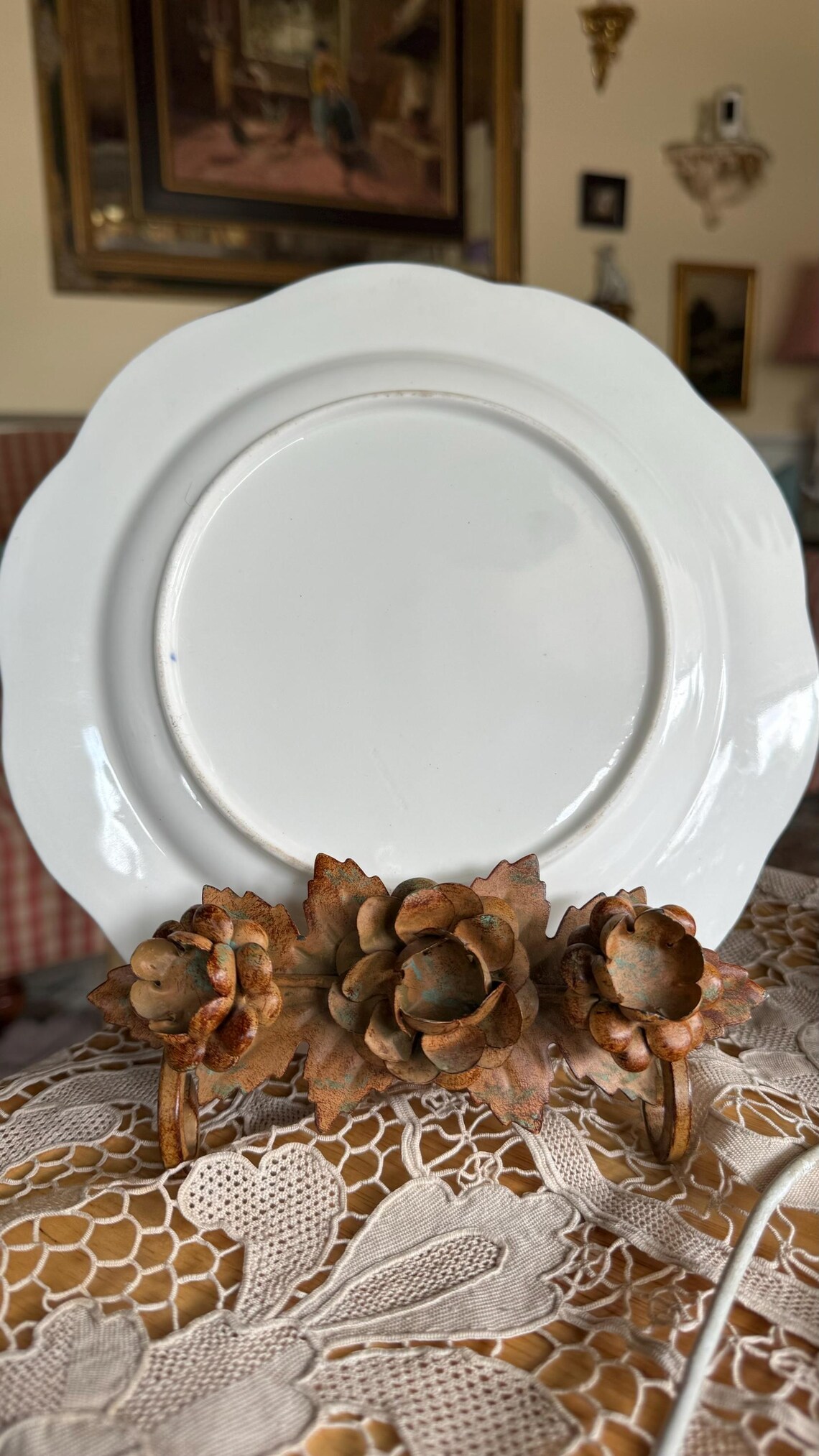 English Country Pheasant Bird French Enamel Pate Sur Pate Border Plate ...