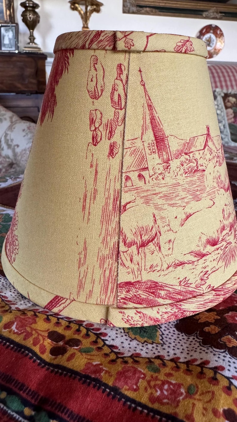 French Country Toile De Jouy Fabric Lamp Shade - Etsy