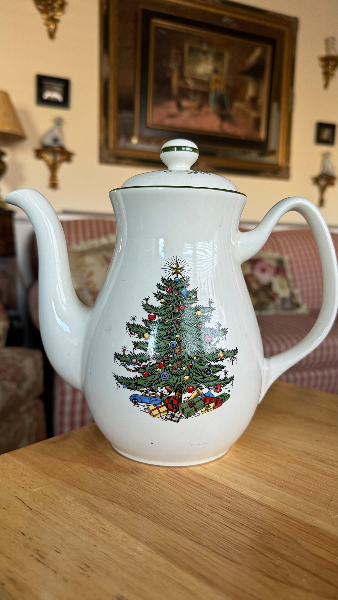 English Country Cuthbertson Christmas Tree Holiday Coffee Pot - Etsy