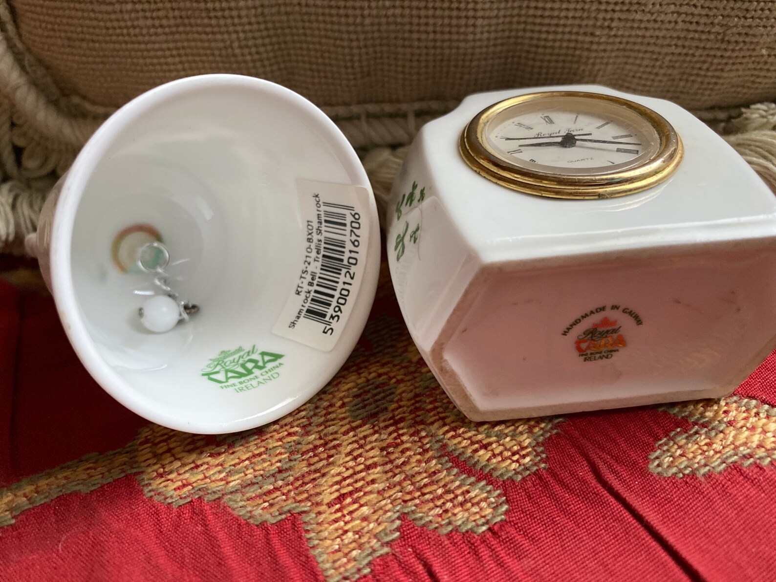 Vintage Royal Tara Shamrock Design Bell and Clock Set Galway - Etsy
