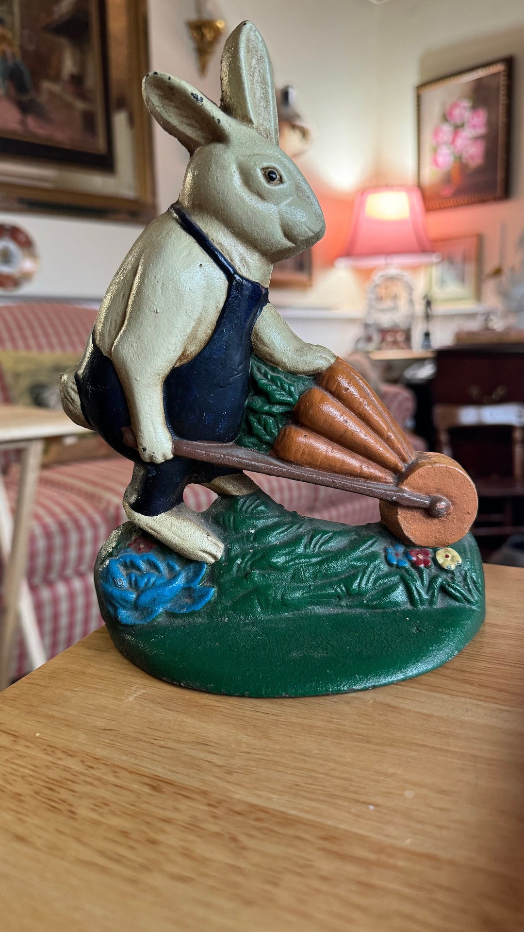 Country Farmhouse Iron Bunny Rabbit Door Stop - Etsy