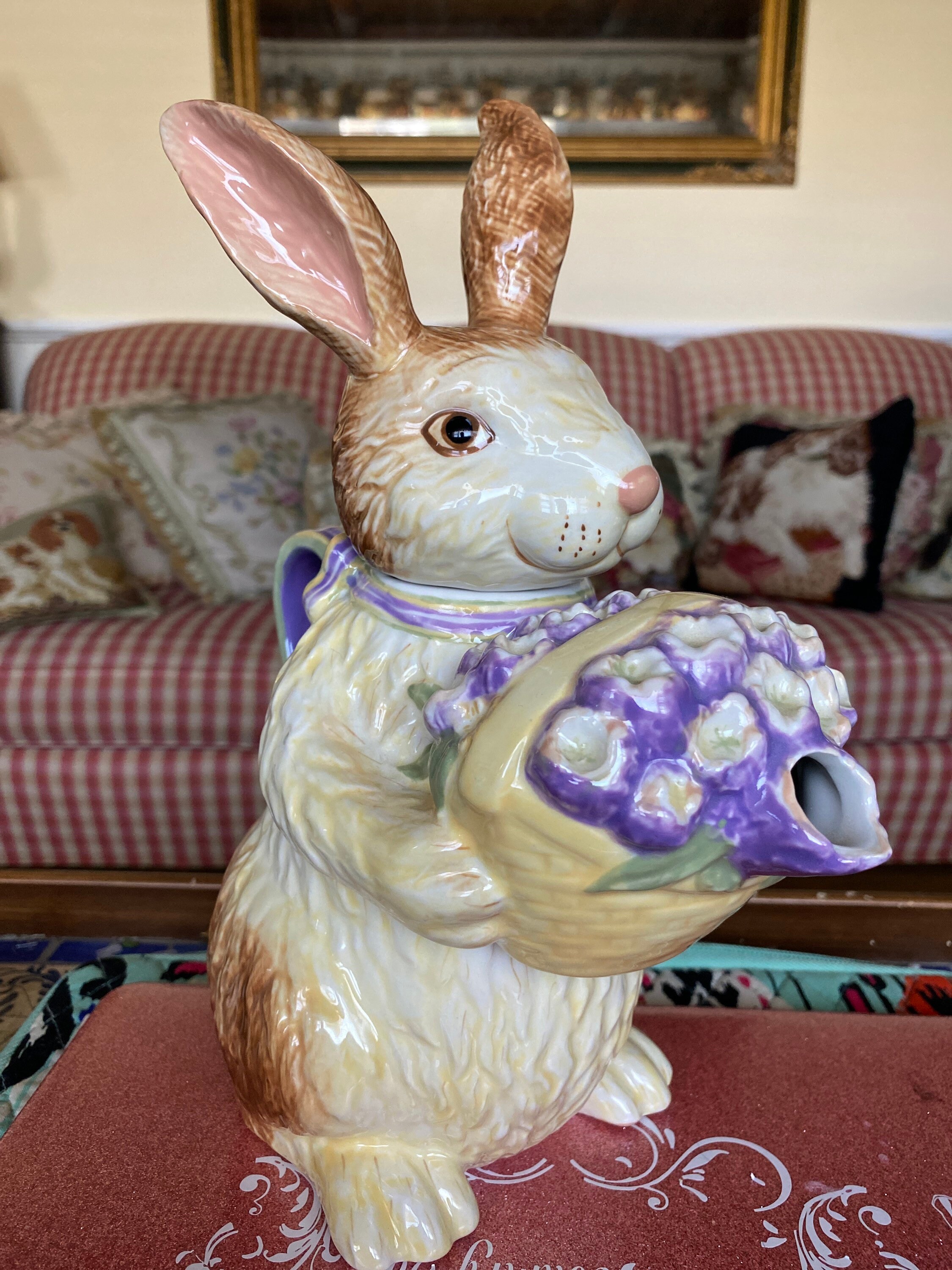 Whimsical Spring Bunny Rabbit Teapot by Longaberger | Etsy