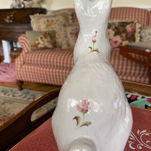 French Country Bunny Rabbit Painted Floral Figurine - Etsy