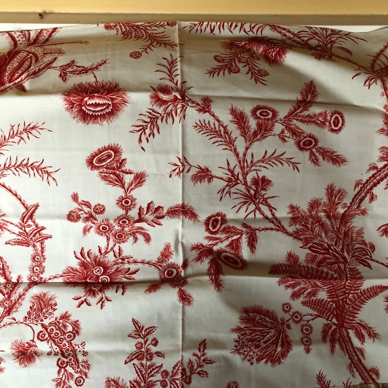 Red Toile Fabric - Etsy