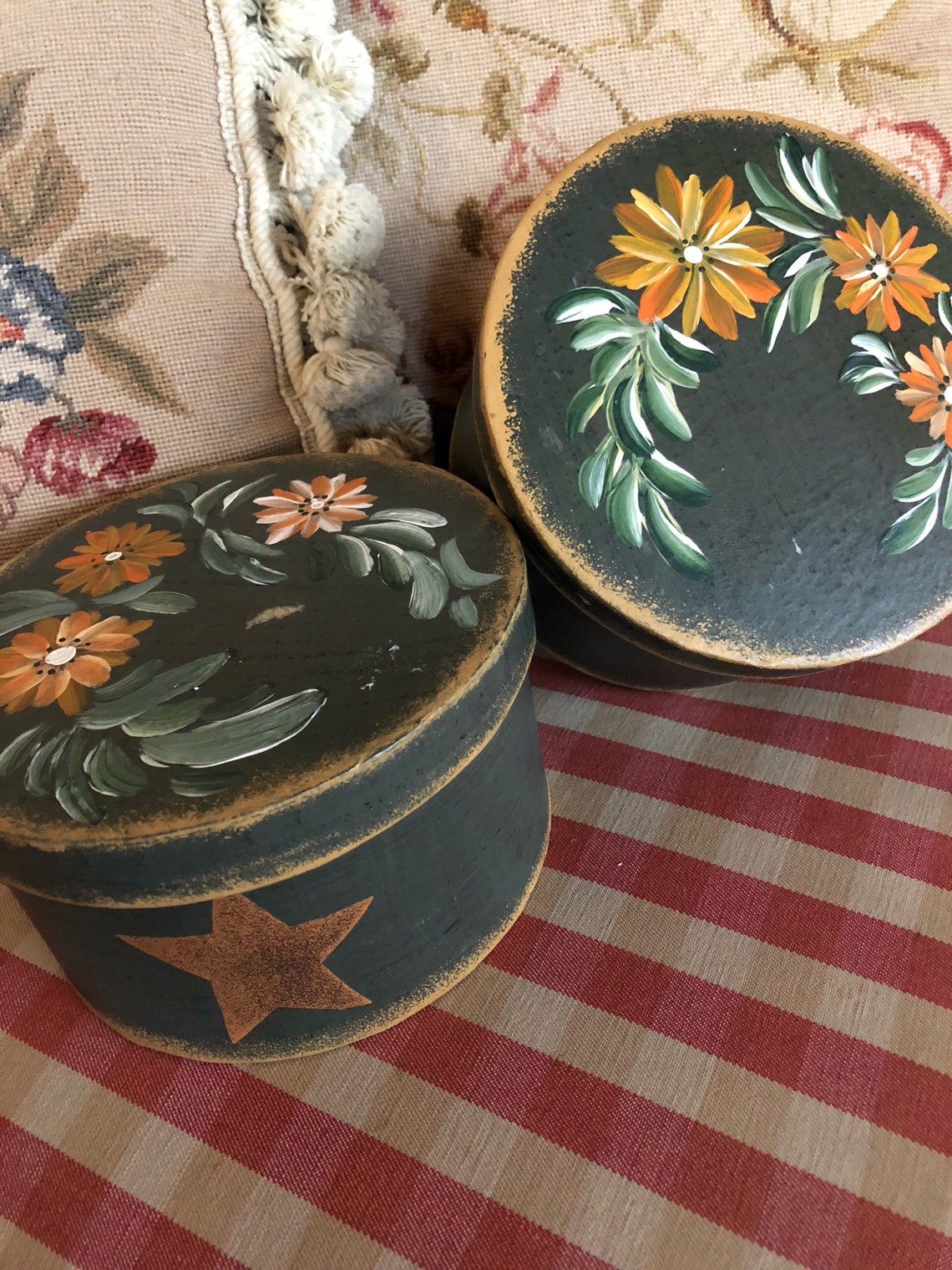 Farmhouse Hand Painted Floral Boxes - Etsy