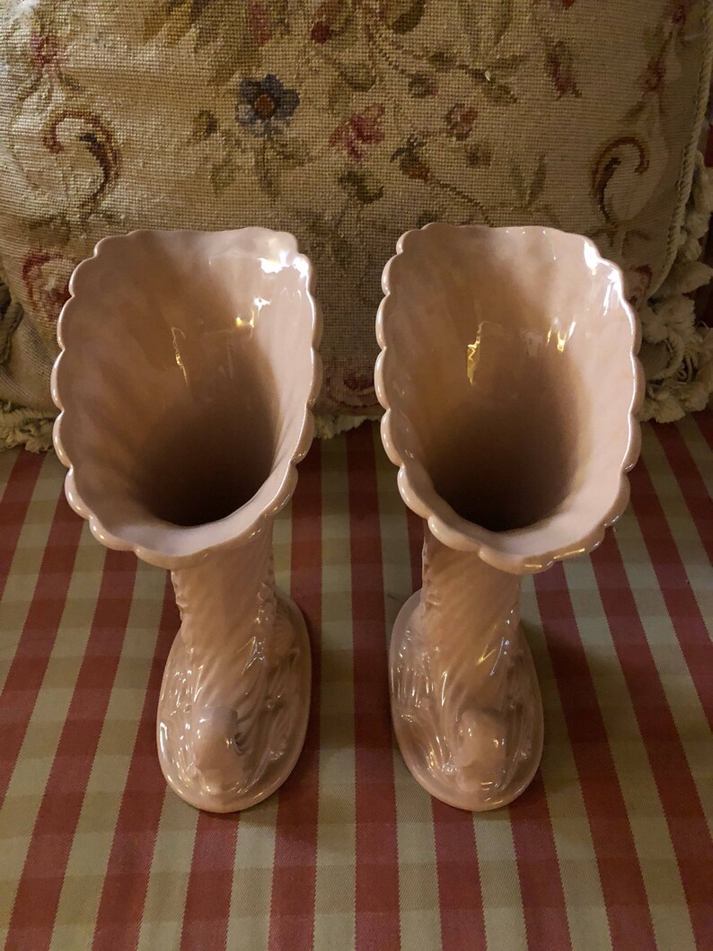 Cornucopia Vases Seashell Beach Cottage | Etsy