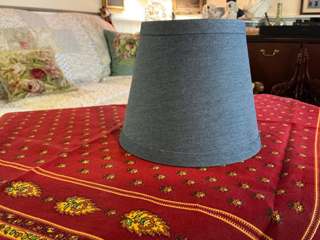 French Country Provence Blue Linen Lamp Shade - Etsy