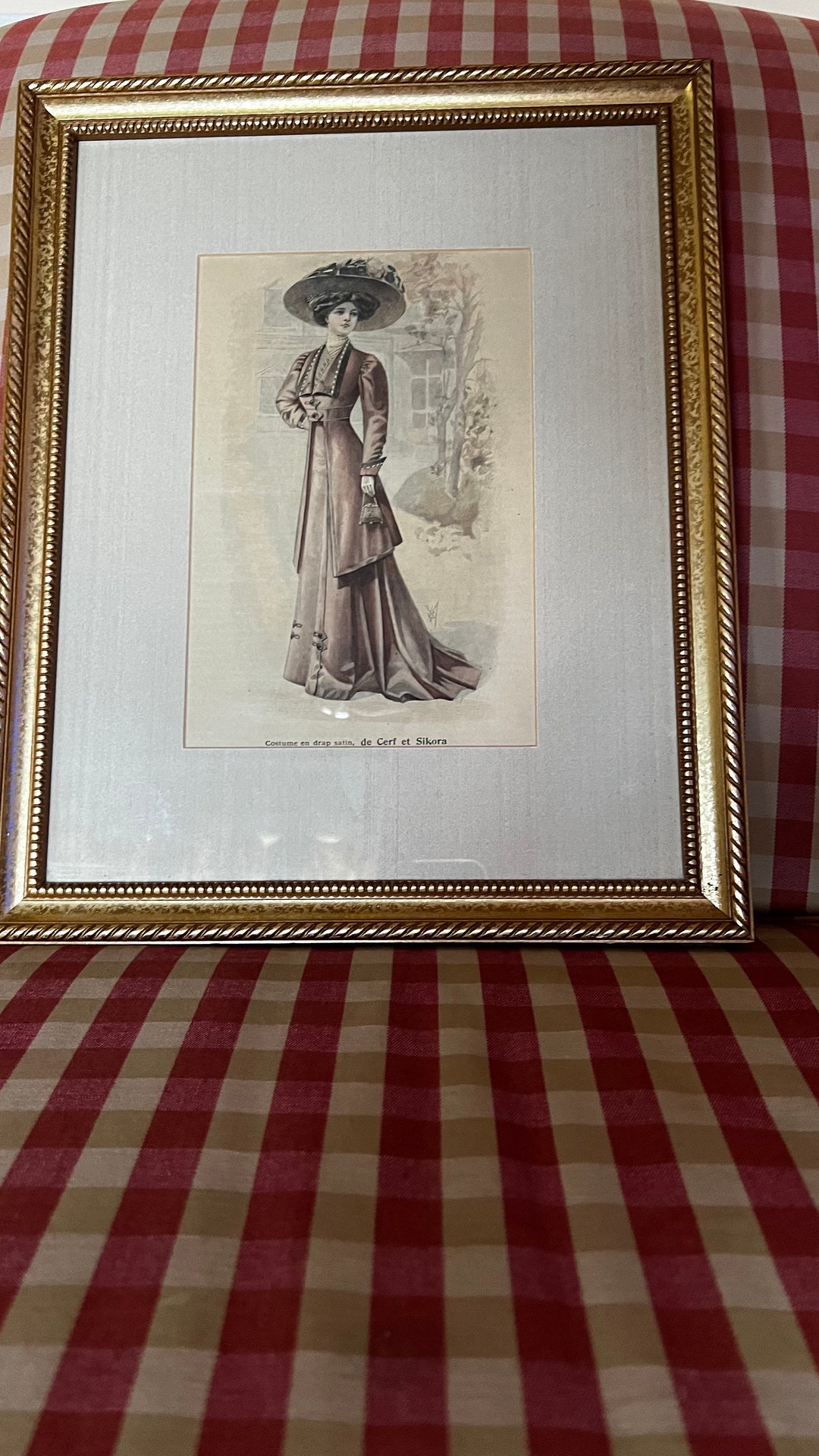 French Fashion Edwardian Lady Etching Print - Etsy
