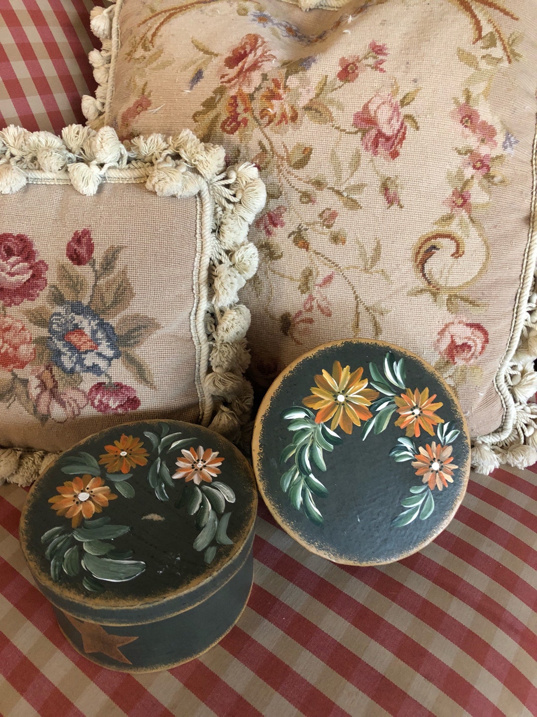 Farmhouse Hand Painted Floral Boxes - Etsy