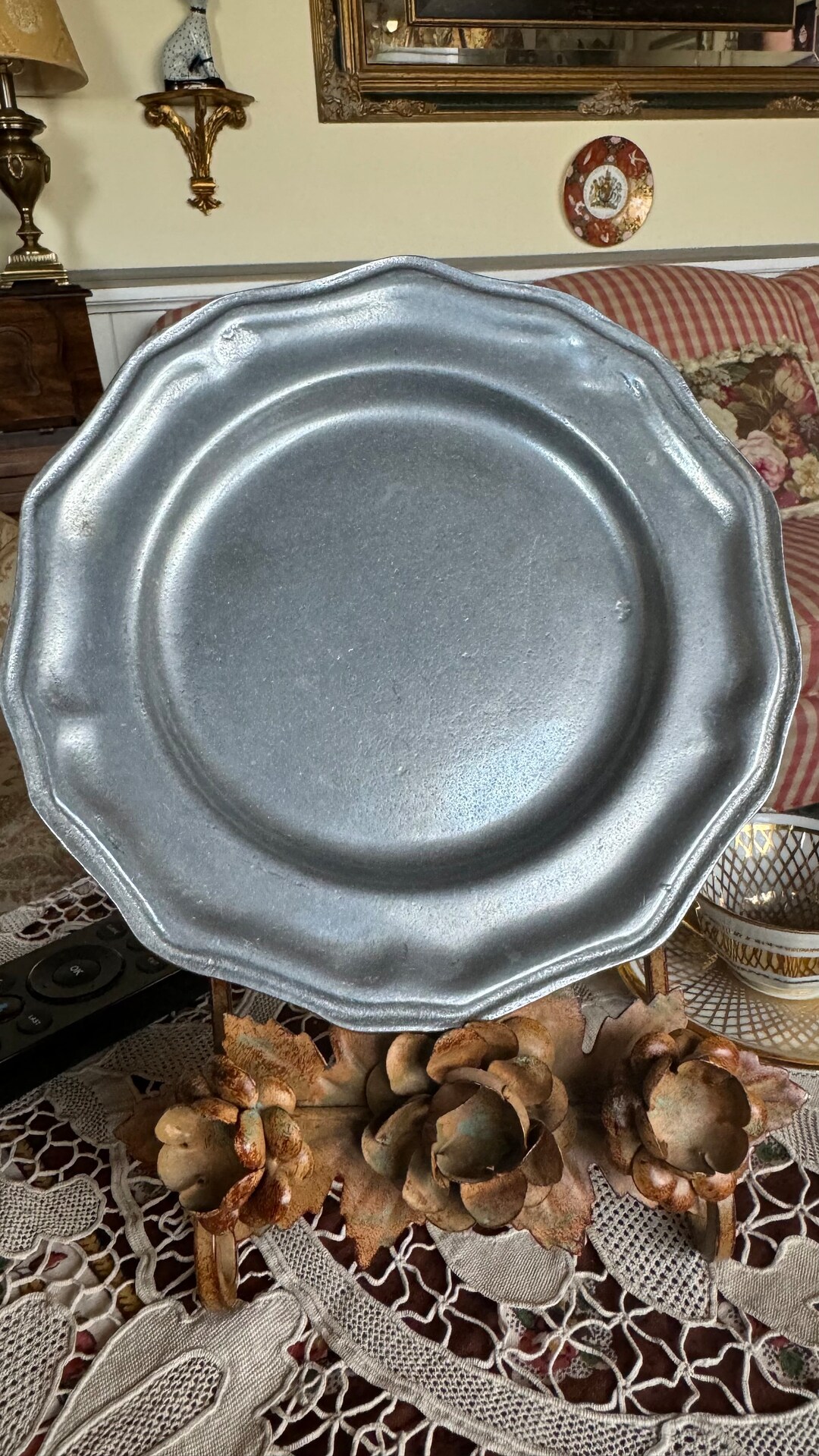 French Country Provence Scalloped Wilton Pewter Silver Plate - Etsy