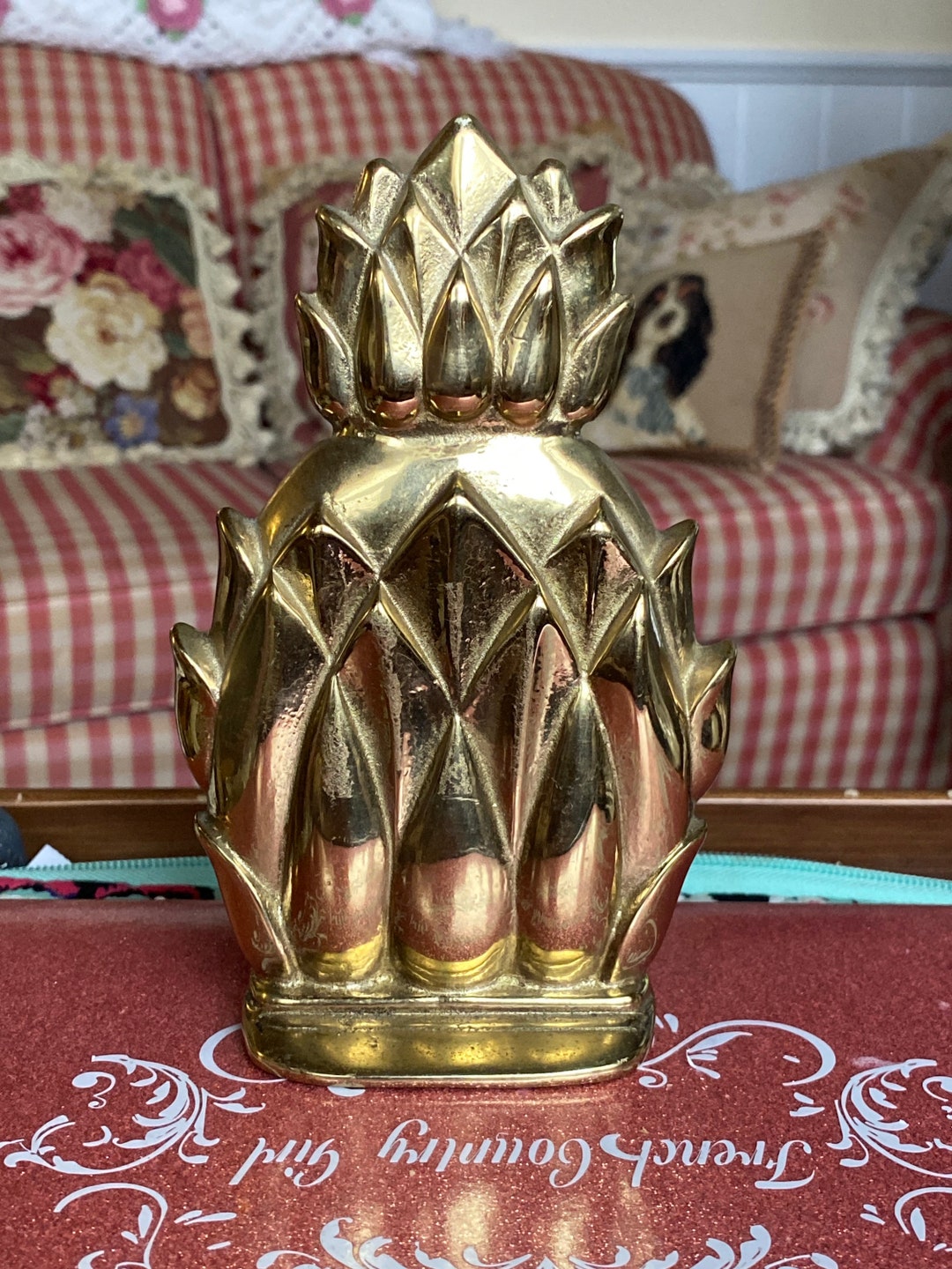 Whimsical Metalcraft Newport Brass Pineapple Single Bookend - Etsy