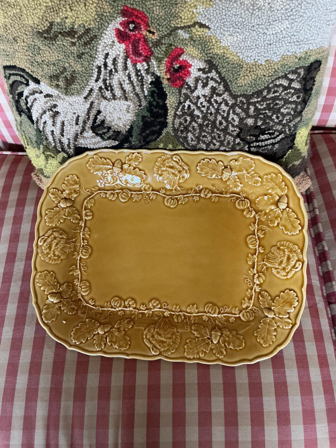 Country Fall Harvest Turkey and Acorn Platter Tray - Etsy