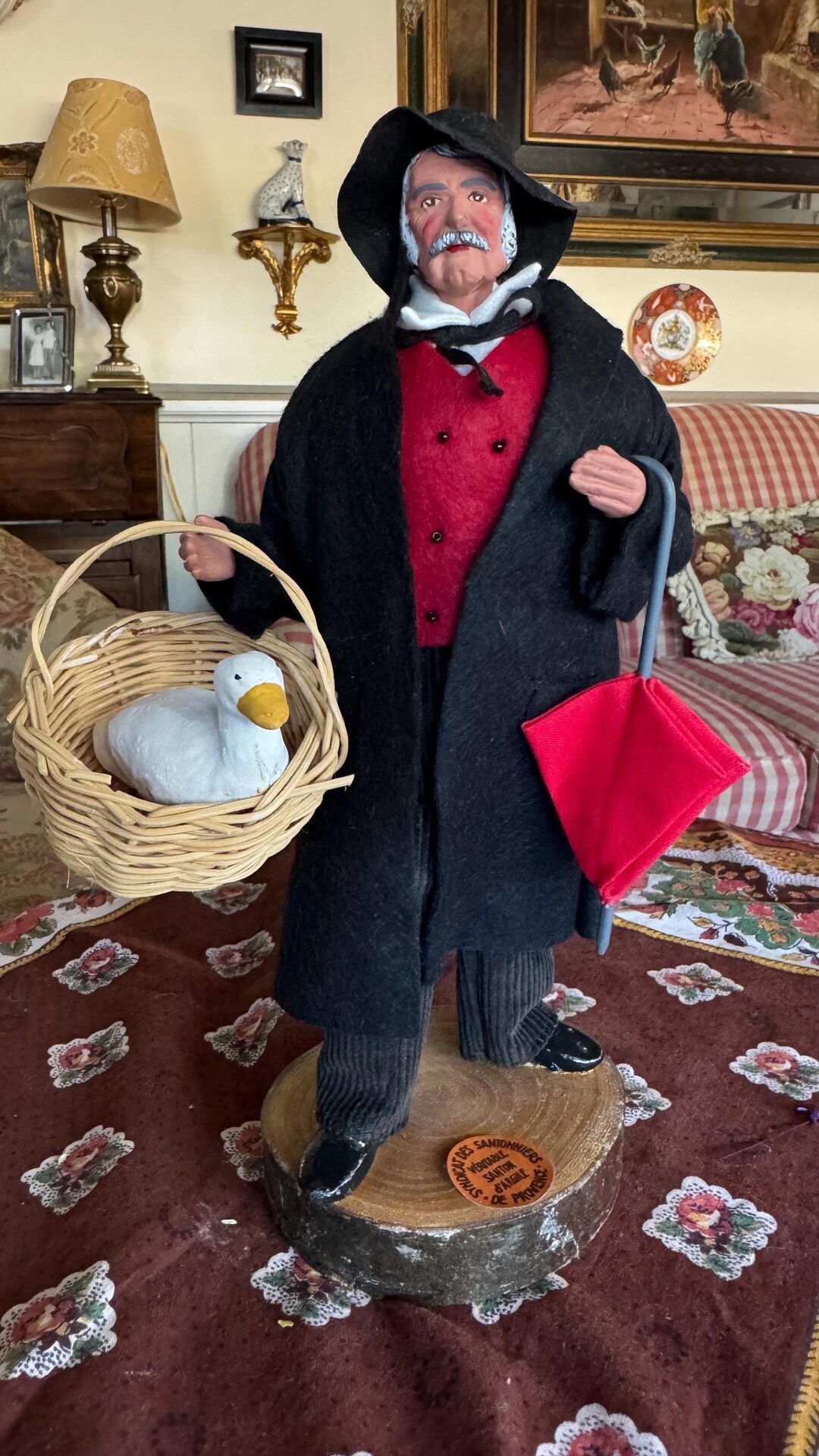 French Country Provence Santons France Old Man With Goose Figurine - Etsy