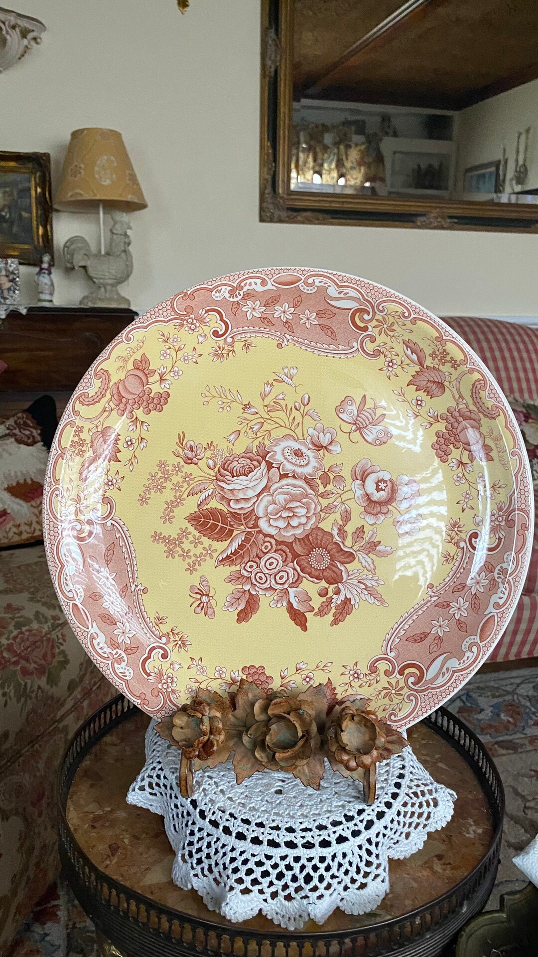 French Country Spode Archive Collection Blue Rose Platter Plate - Etsy