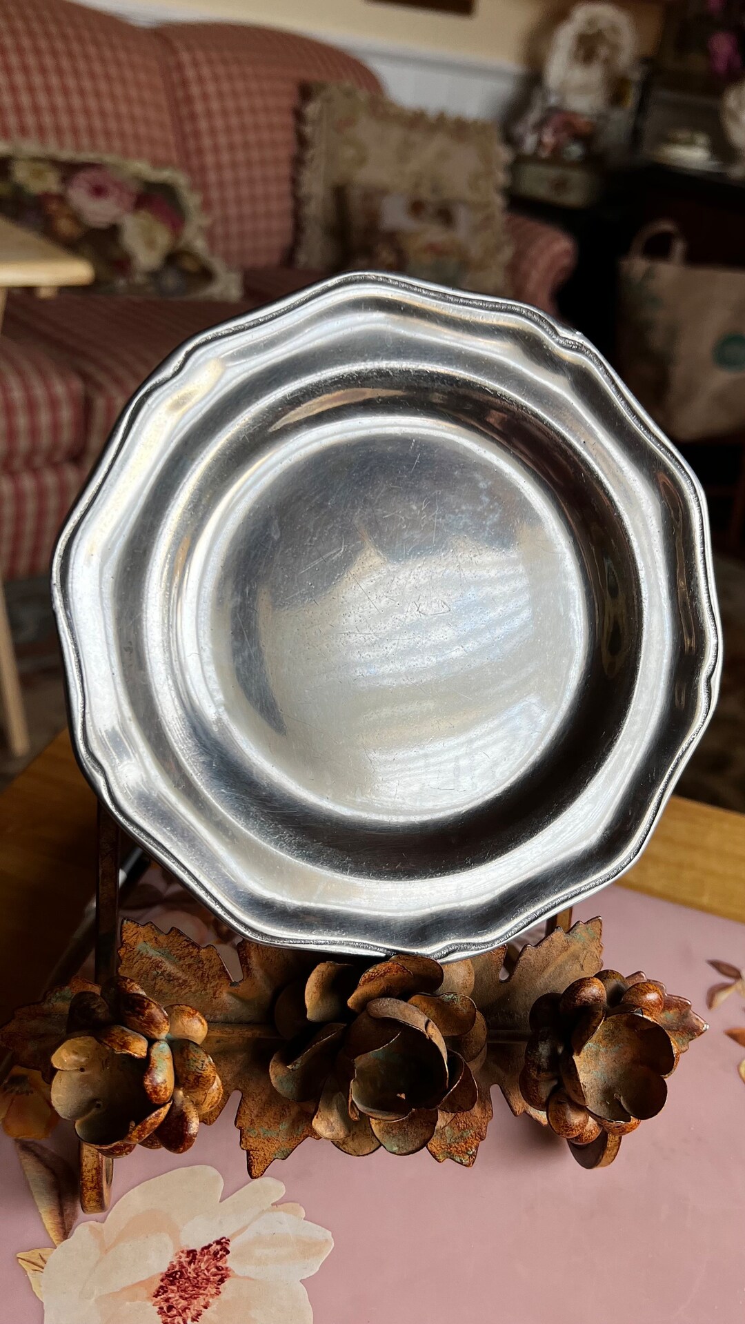 French Country Provence Wilton Pewter Plate - Etsy
