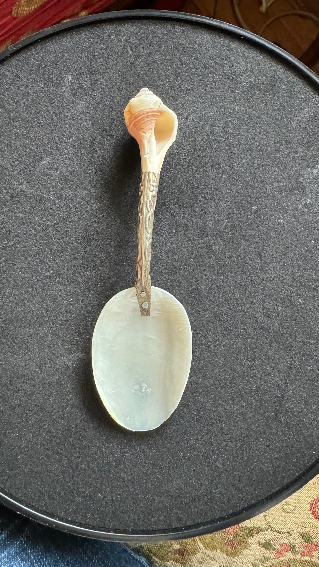 Sterling Silver With Mother of Pearl Caviar Spoon Sea Shell Handle Tip ...