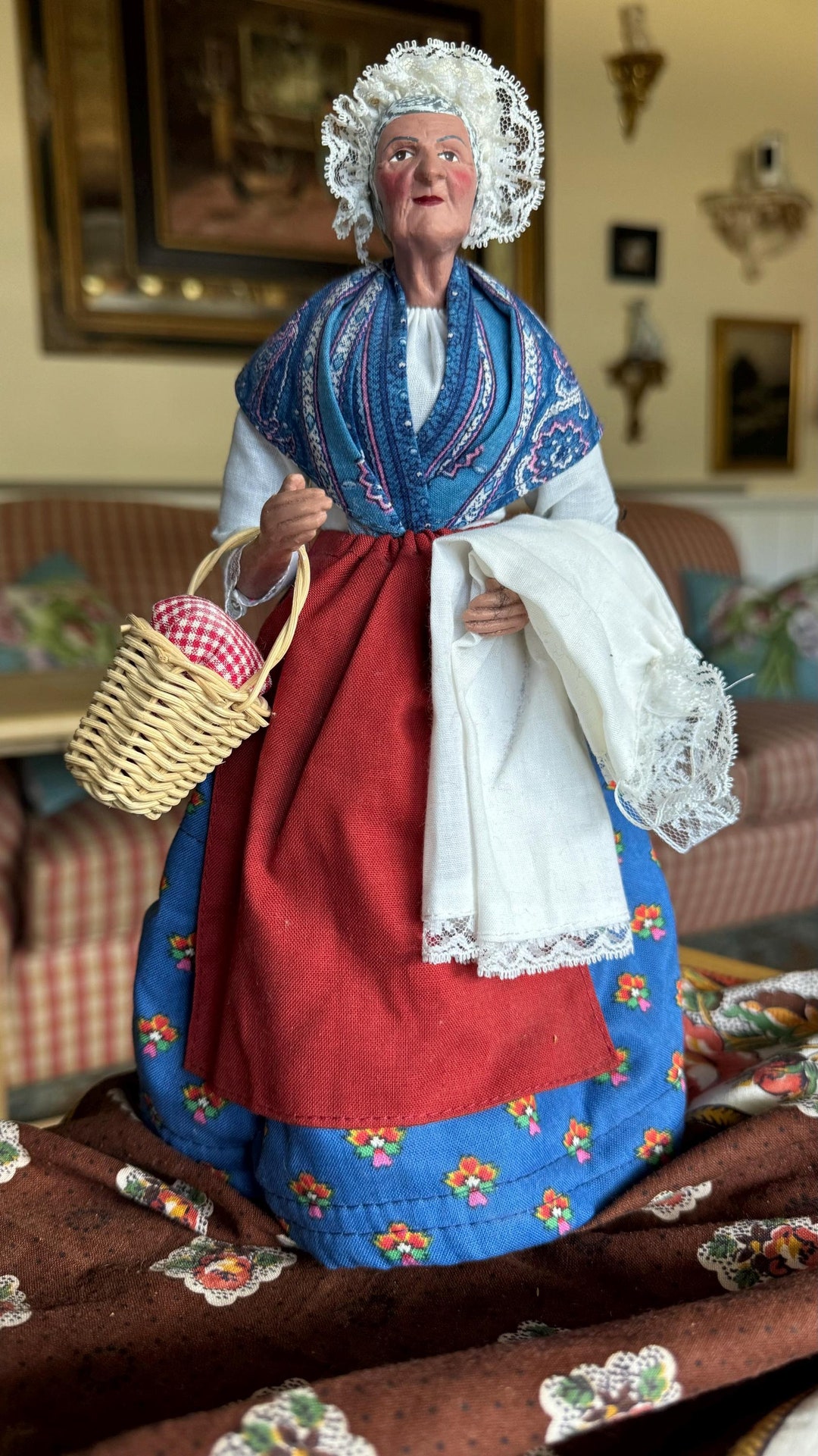 French Country Provence L' Atelier D'art Santon Old Peasant Lady ...
