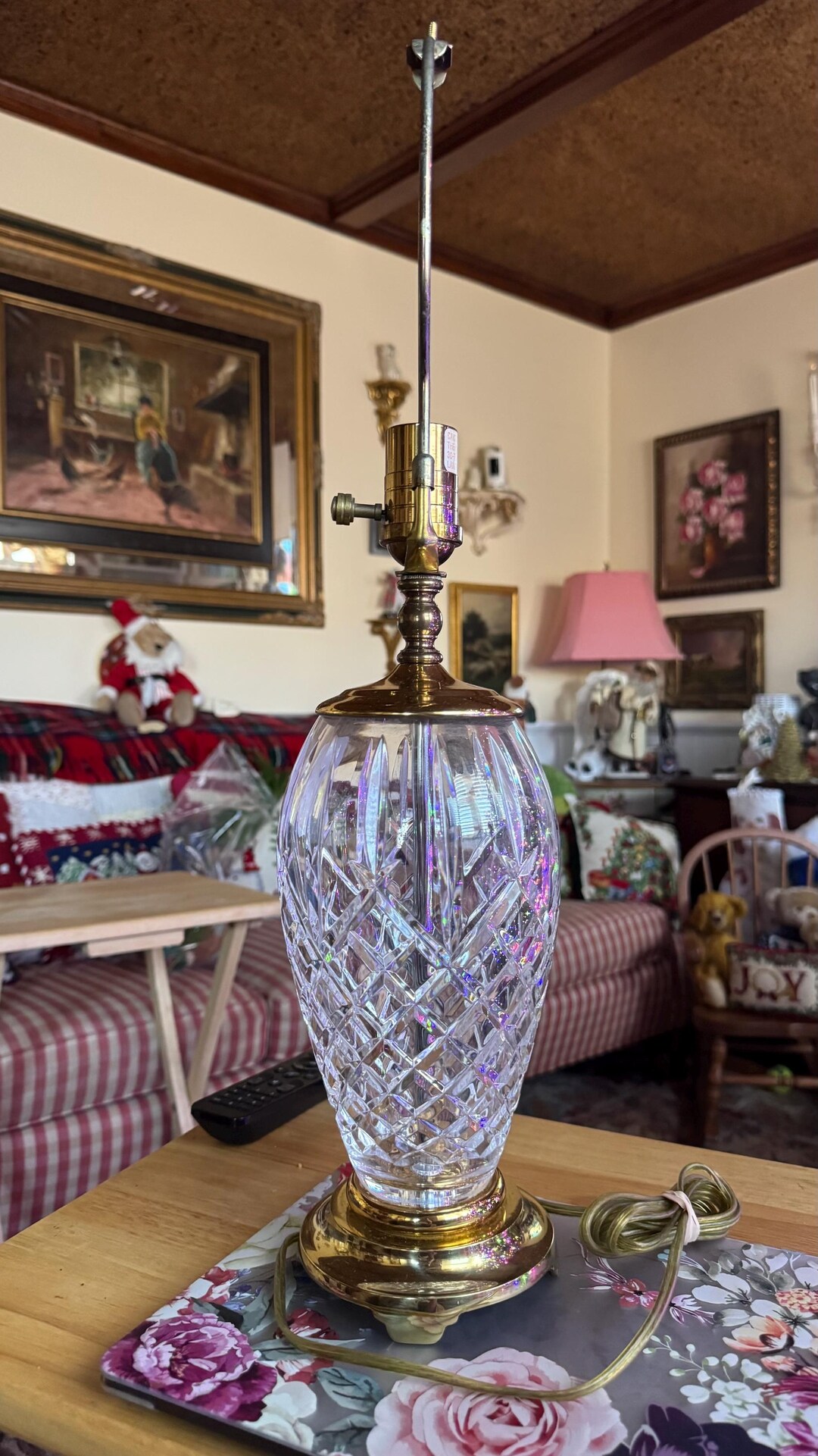 Waterford Crystal Cut Glass Diamond Pattern Lamp - Etsy