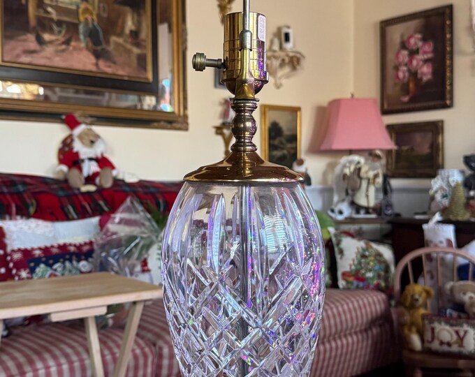 Waterford Crystal Cut Glass Diamond Pattern Lamp - Etsy