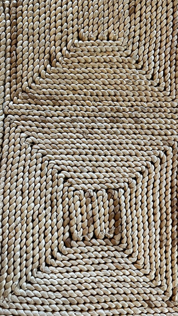 Vintage Hong Kong Woven Jute Straw Mesh Shoulder Bag - Gem