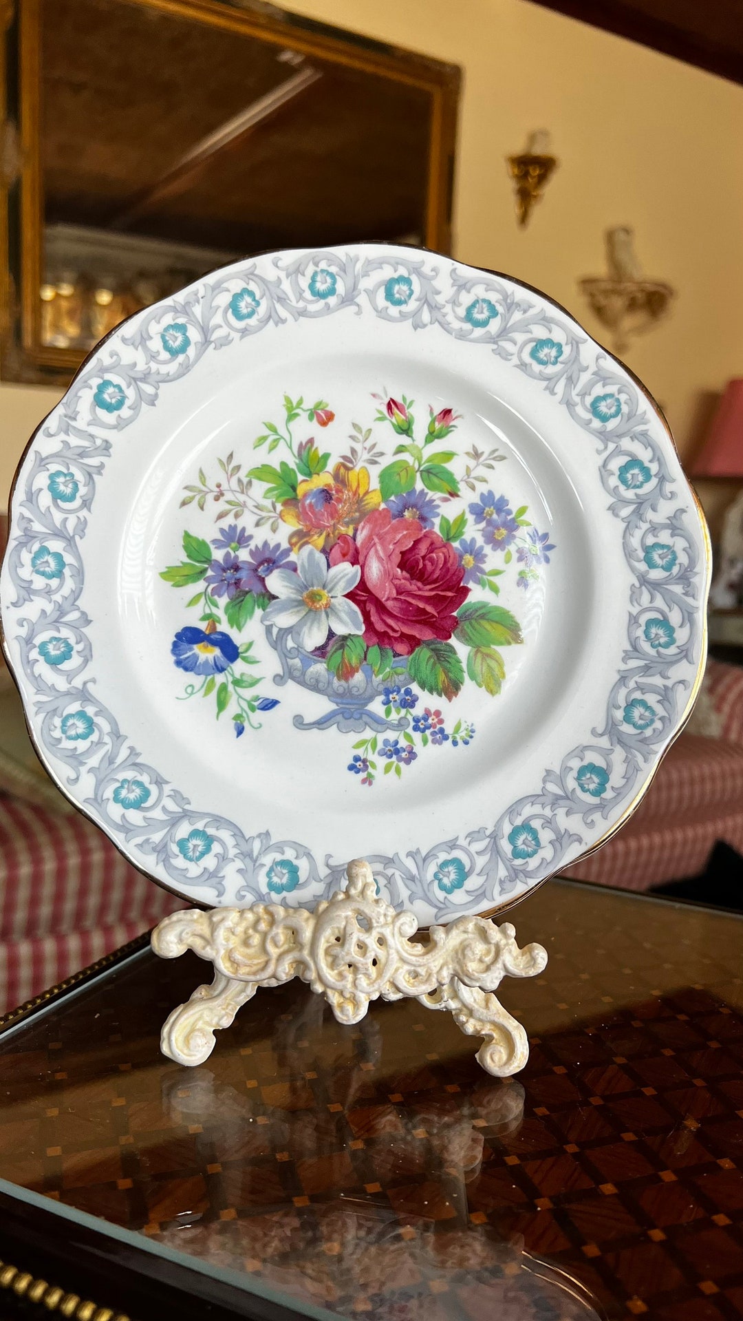 English Country Royal Albert Fragrance Floral Plate - Etsy