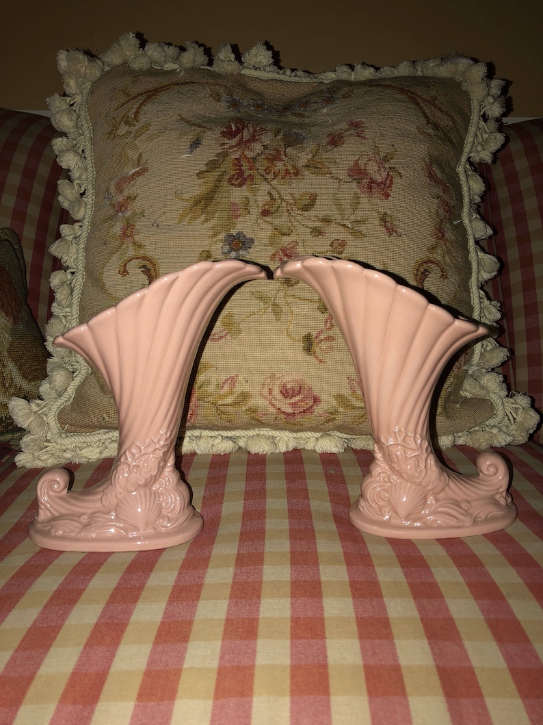 Cornucopia Vases Seashell Beach Cottage - Etsy