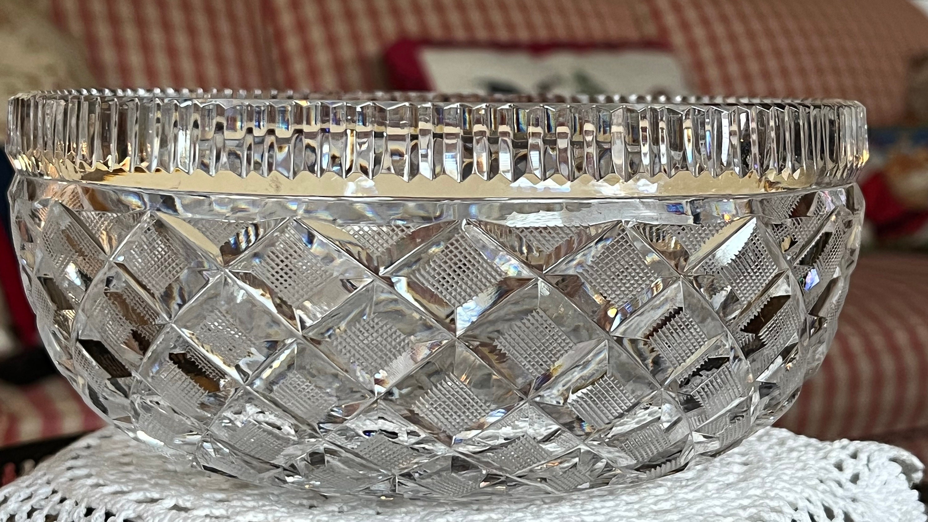Waterford Crystal Cut Glass Diamond Pattern Bowl - Etsy Hong Kong