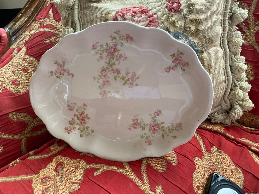 Paris Chic Homer Laughlin Hudson Floral Scallop Rose Platter Tray - Etsy