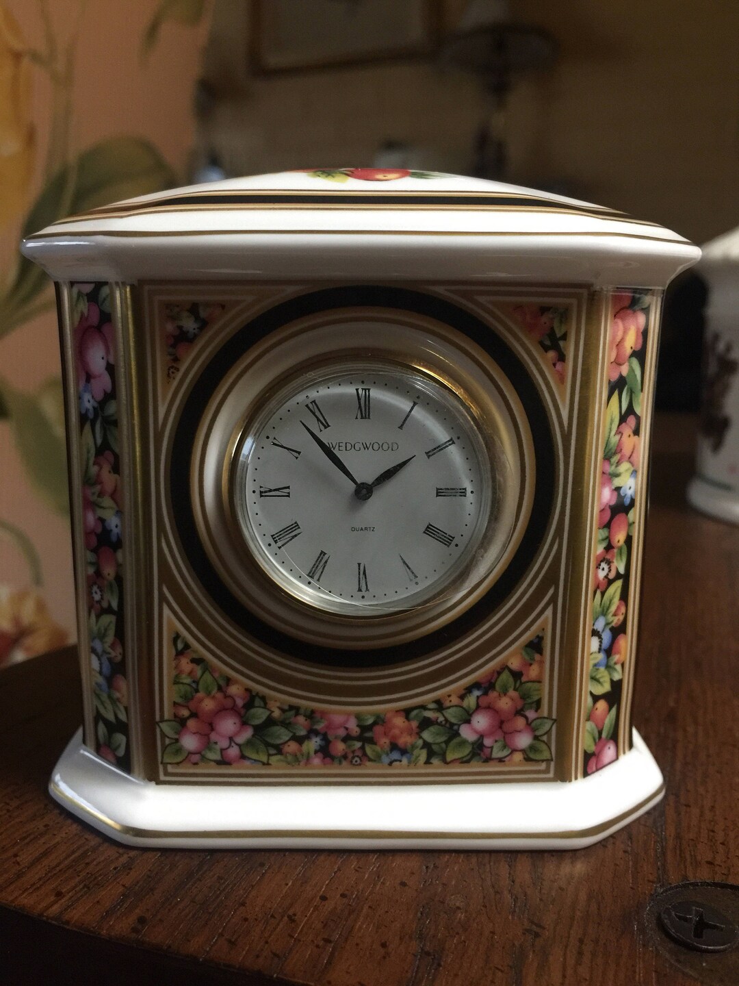 English Country Floral Wedgwood Desk Clock - Etsy