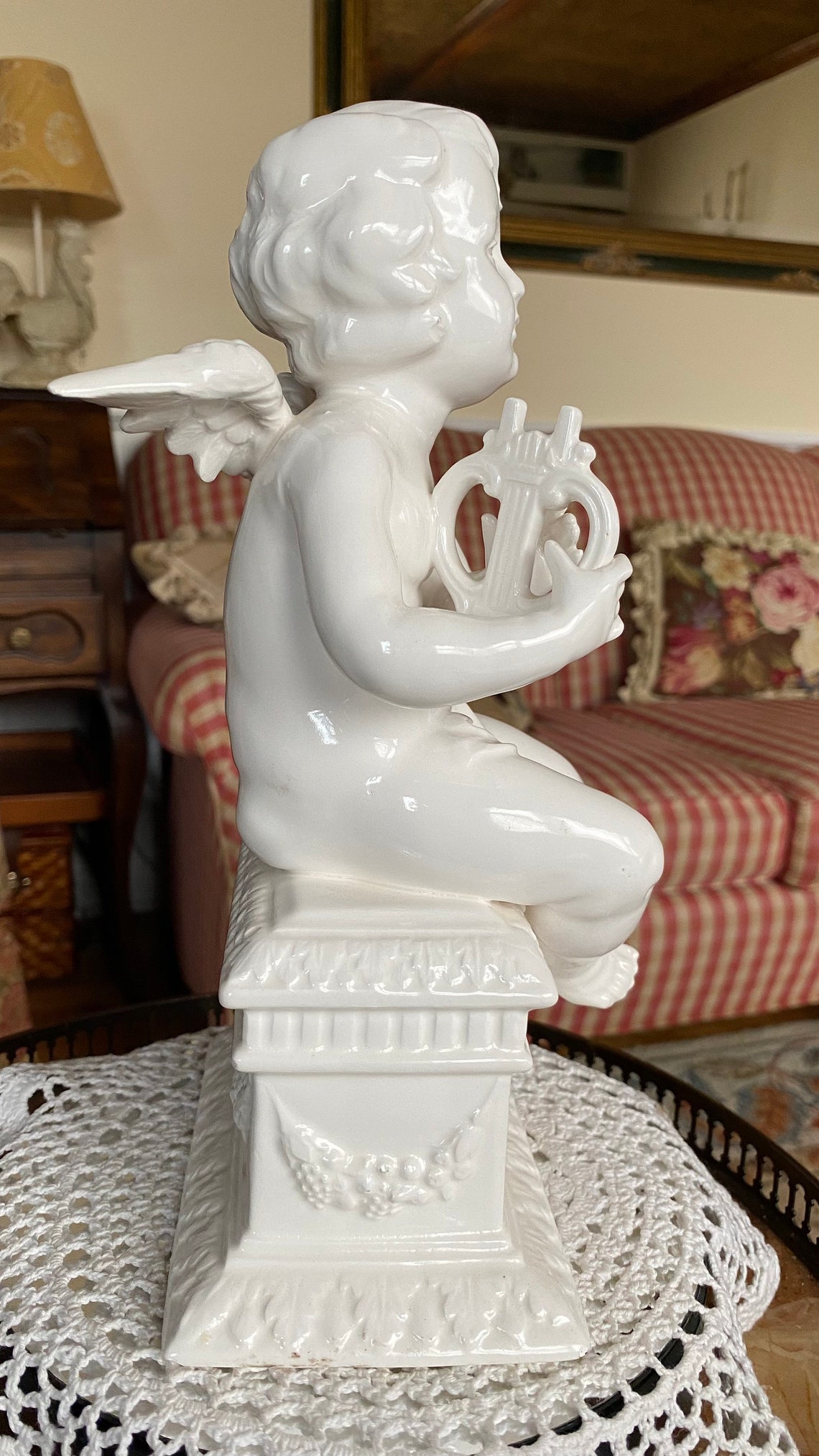 Vintage Musical Cherub Angel Figurine Bookend - Etsy France