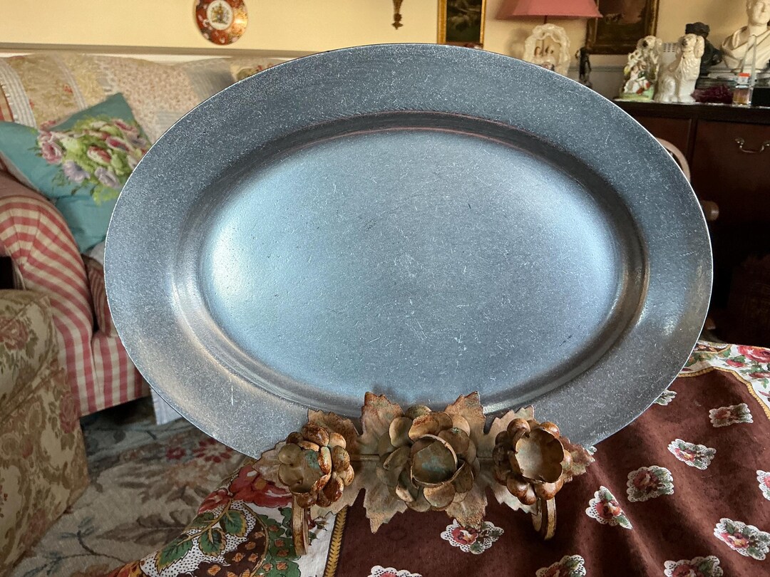 French Country Provence Classic Pewter Carson Oval Platter Tray - Etsy