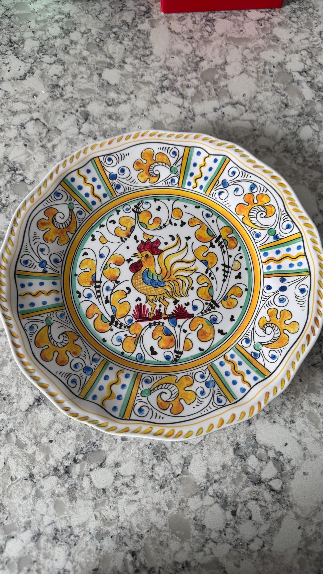 Country French Rooster Le Cadeaux Raffaello Deruta Melamine Dinner ...