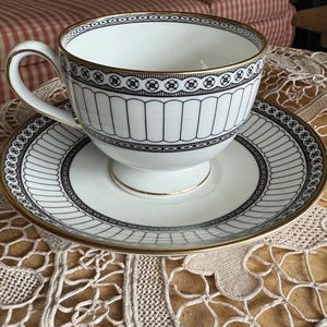 English Country Tea Cup and Saucer Colonnade Black by Wedgwood - Etsy