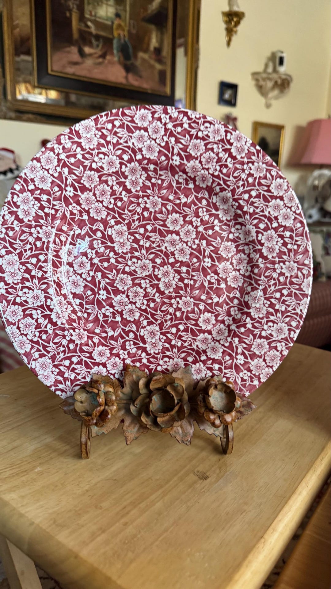English Country Churchill Calico Red Dinner Plate - Etsy