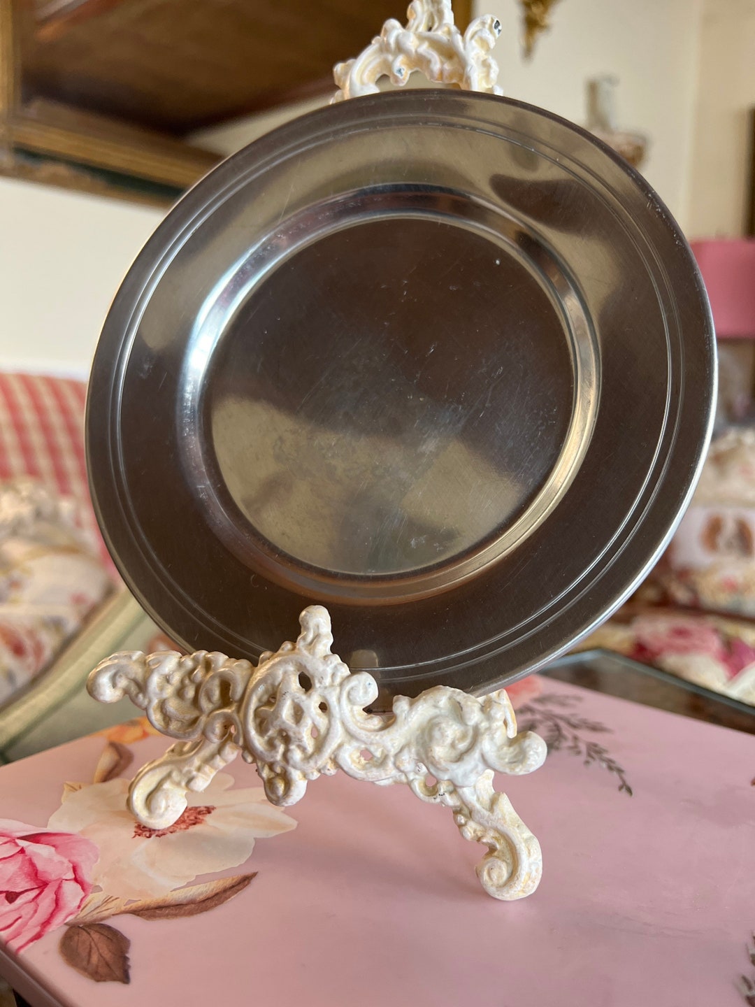 French Country Provence Classic Pewter Plate - Etsy
