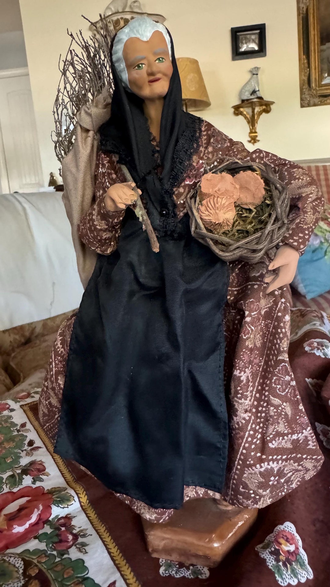 Frans land Provence Frankrijk Gerard Devouassoux Santon beeldje oude boerin met twijgjes - Etsy ...