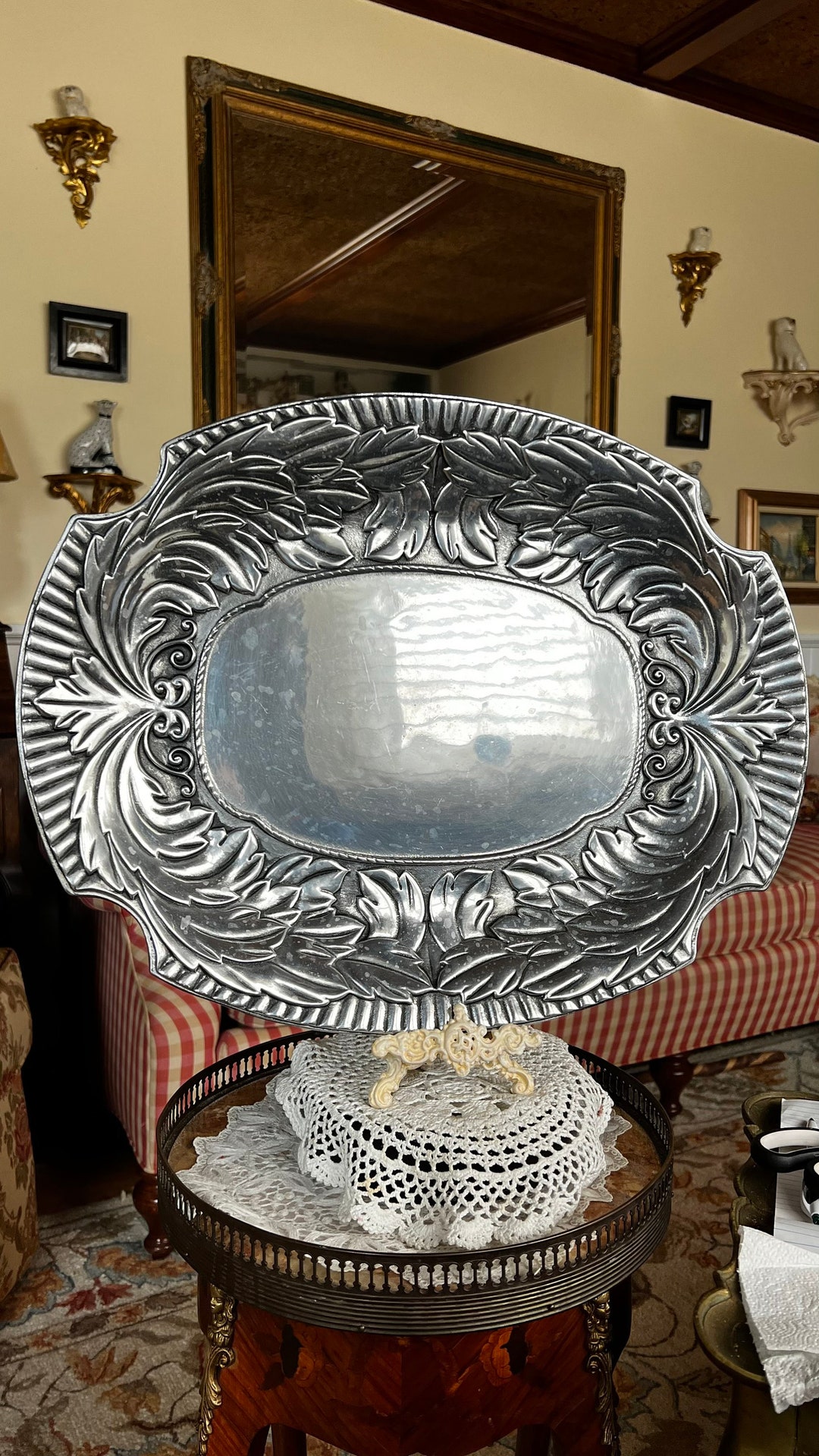 French Country Provence Wilton Armetale Acanthus Large Oval Serving ...