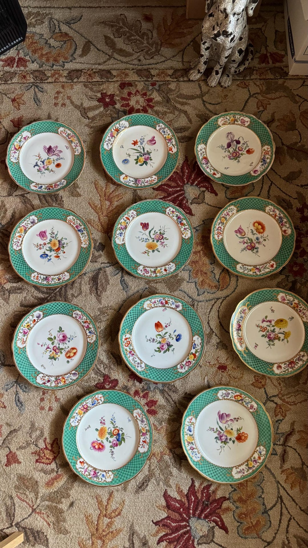 European Country Hand Painted Floral Set of 11 Plates - Etsy