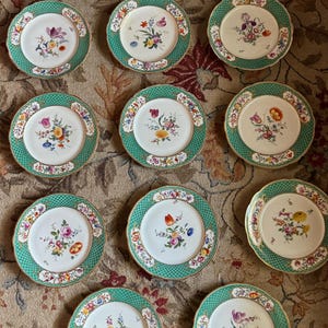 European Country Hand Painted Floral Set of 11 Plates - Etsy