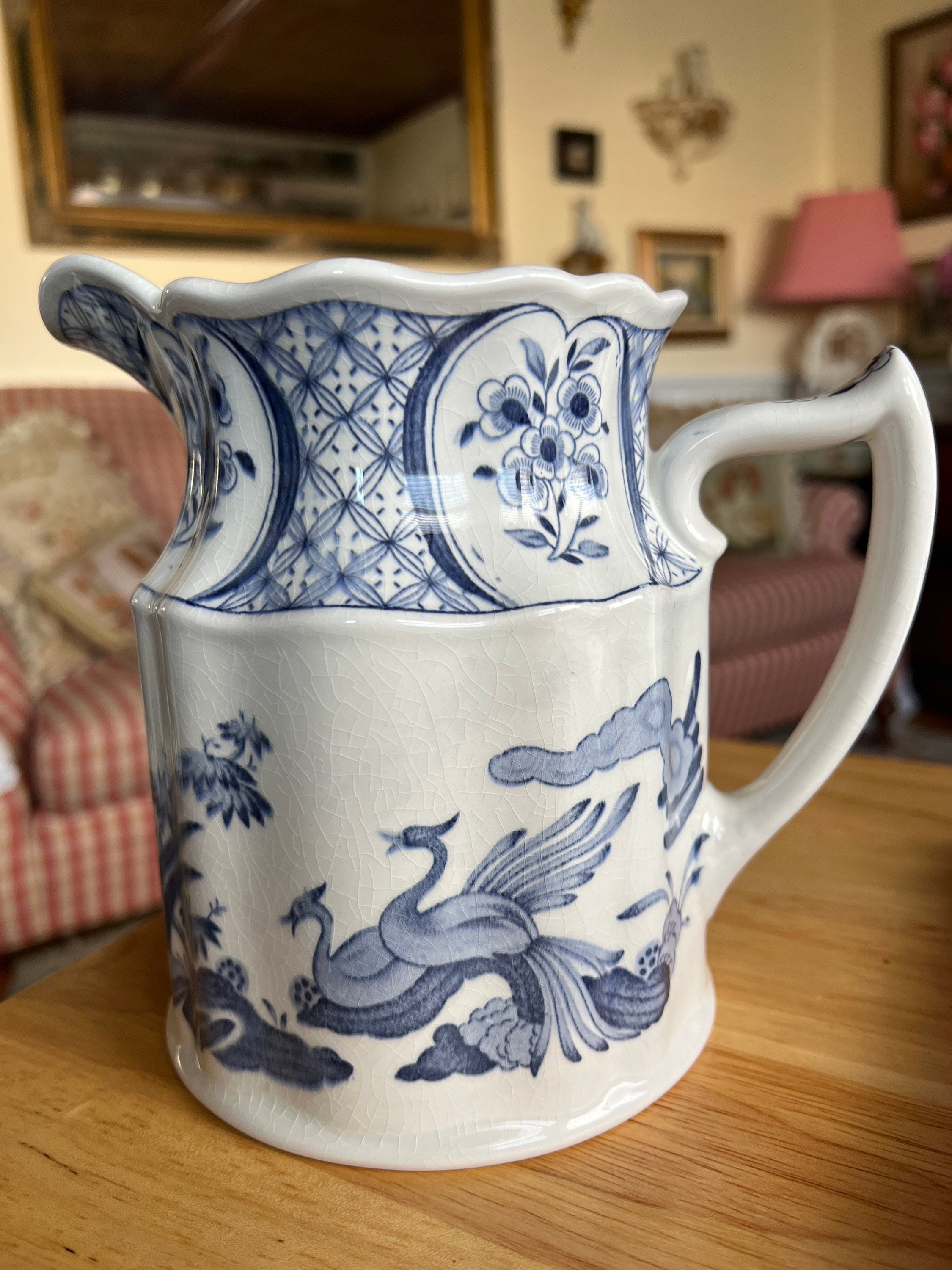 English Country Old Chelsea Furnivals Pheasant Bird Pitcher - Etsy