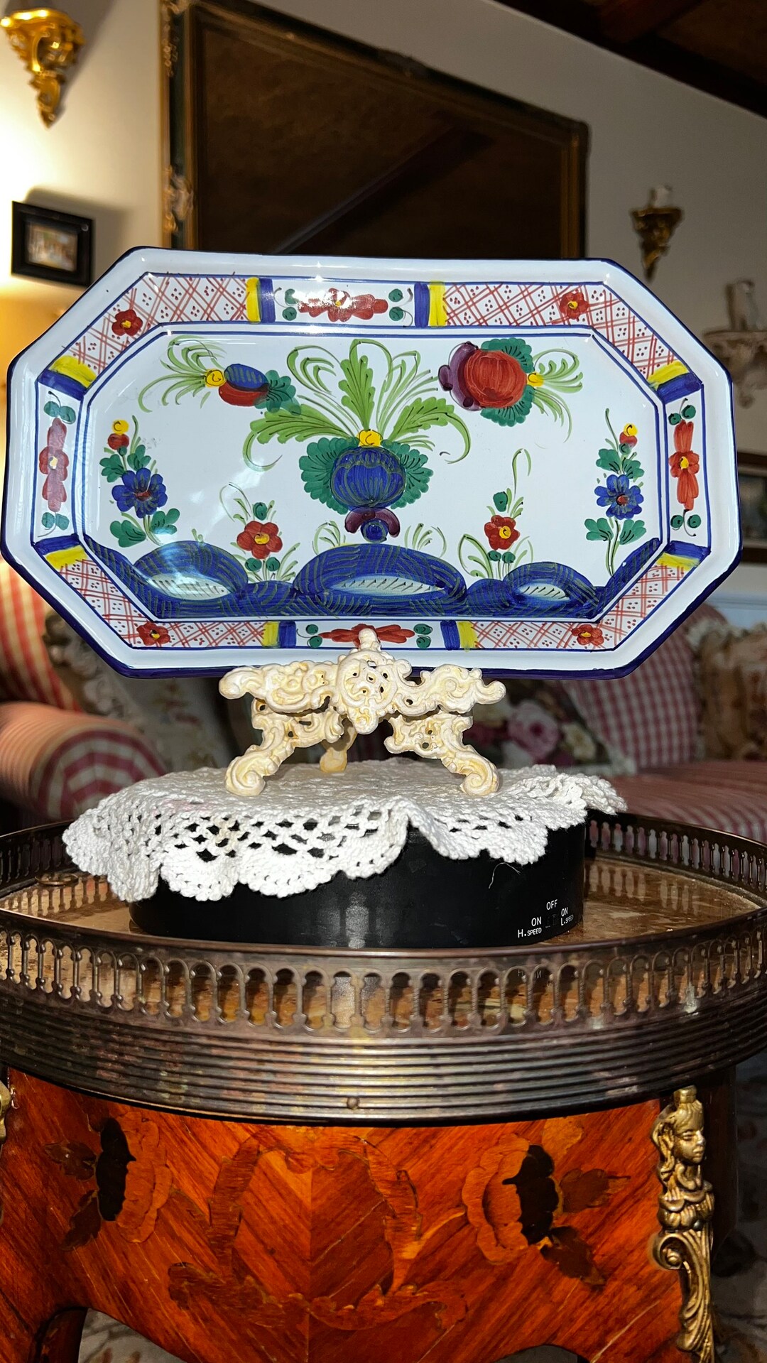 European Holland Delft Handpainted Floral Tray Platter - Etsy