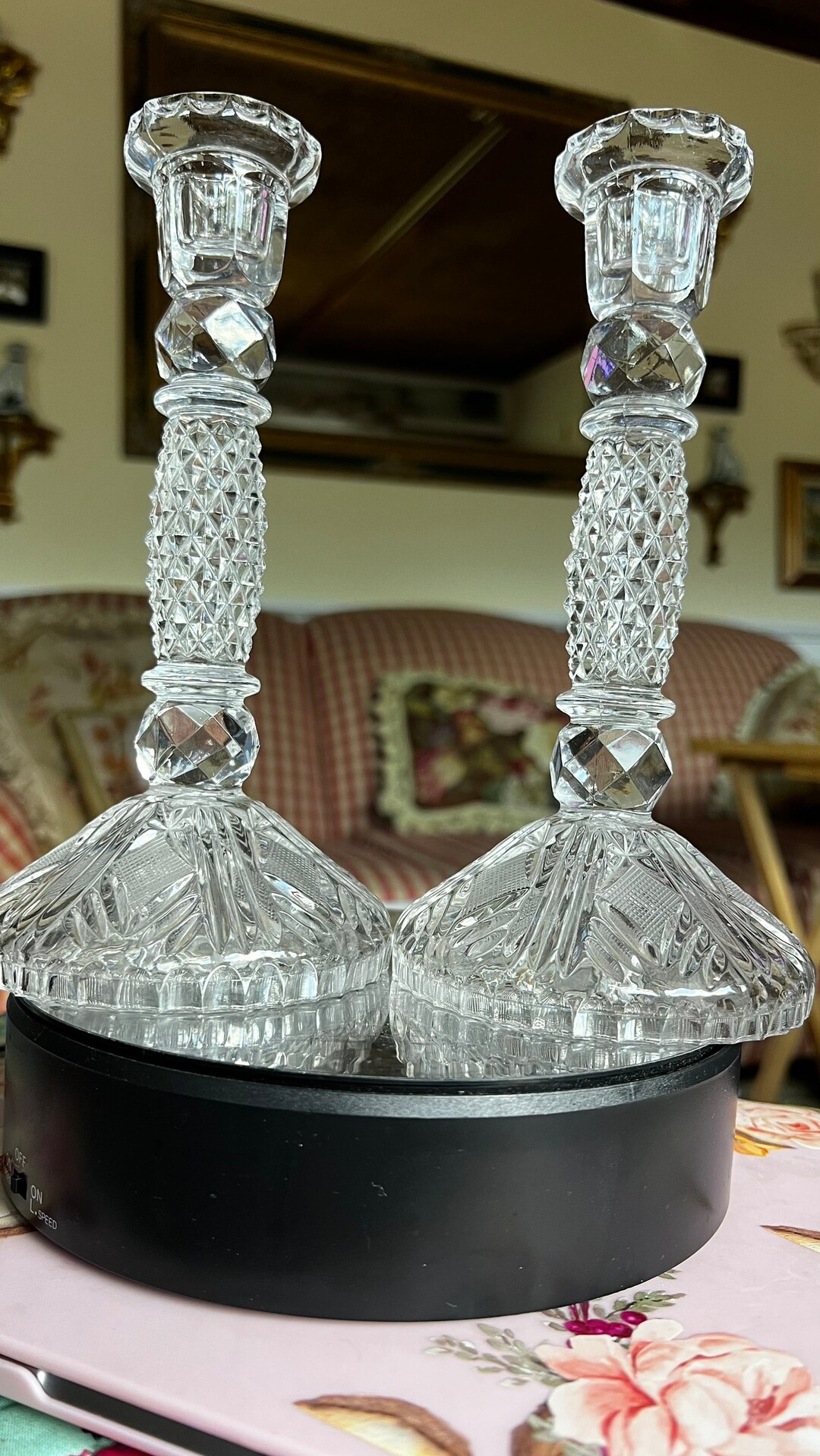 European Classic Traditional Cut Glass Crystal Candleholder Sticks - Etsy