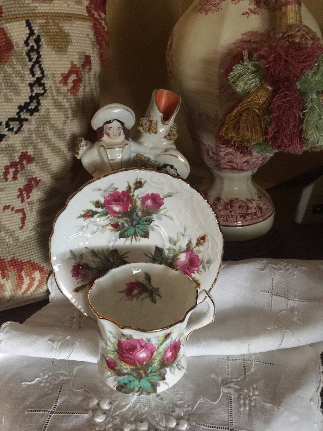 Country English Cottage Grandmother 's Rose Bone China Hammersley ...