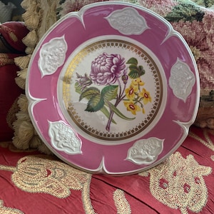 French Paris Chic Pink Floral Plate - Etsy